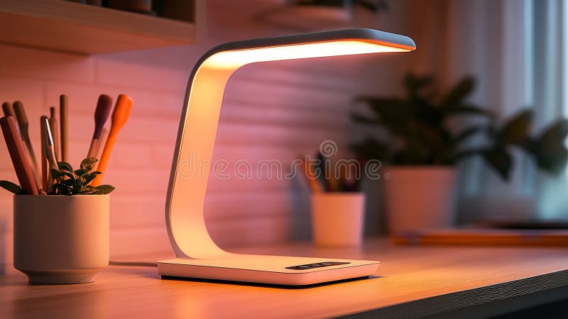 Bright Workspace Lamp Illuminating a Creative Atmosphere in a Cluttered ...