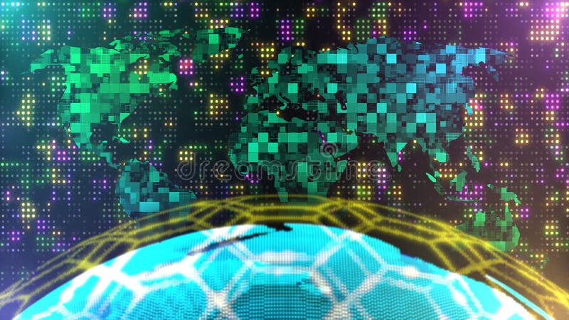 Bright World Map Background with Blur Effect Stock Illustration ...