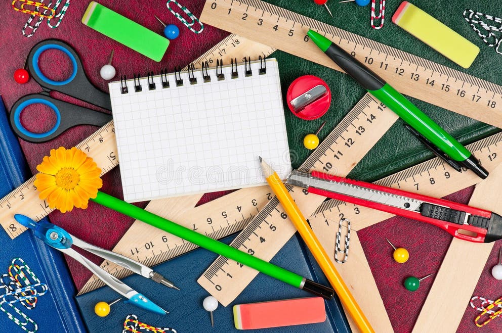 Bright writing-materials stock photo. Image of front - 32271752