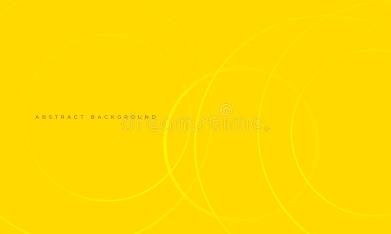 Bright Yellow Abstract Modern Geometric Background with Circle Outlines ...