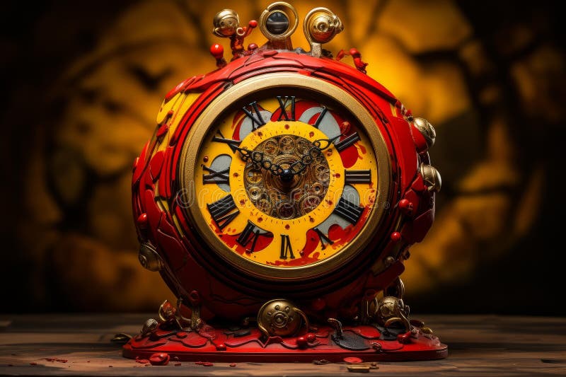 Bright Yellow Alarm Clock. Generate Ai Stock Illustration ...