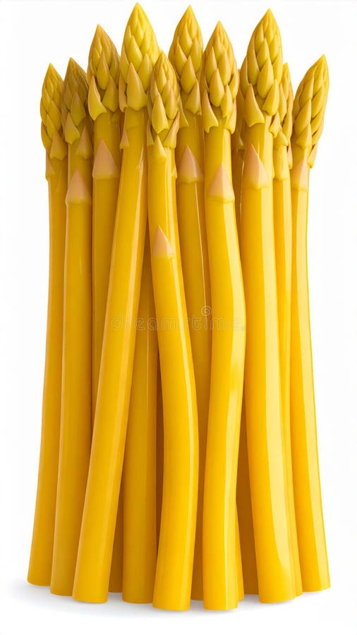 Bright Yellow Asparagus Bundle on White Background Stock Illustration - Illustration of harvest ...