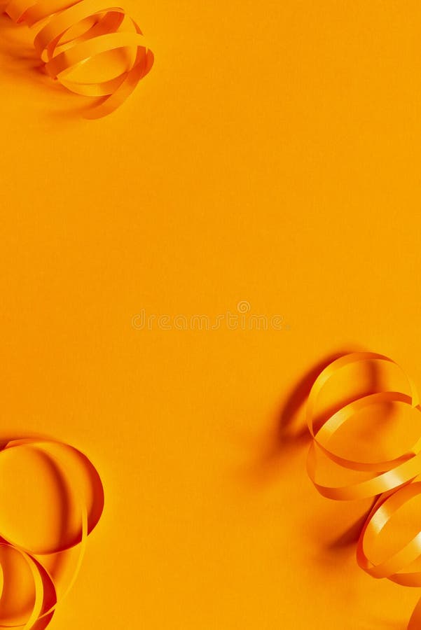 Bright Yellow Background Decorated with Streamers Stock Photo - Image ...