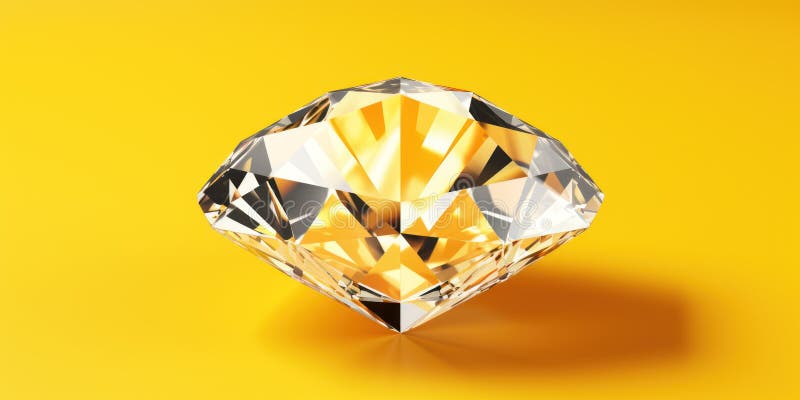 Bright Yellow Background with Diamond AI Generated Stock Illustration ...