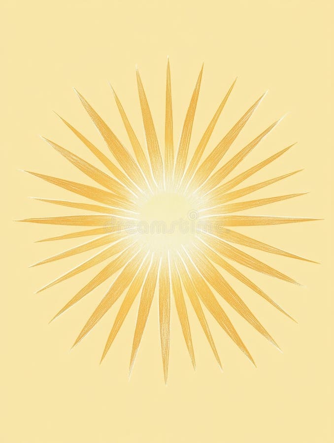 Bright Yellow Sunburst Design with Radiating Lines Creating a Vibrant ...