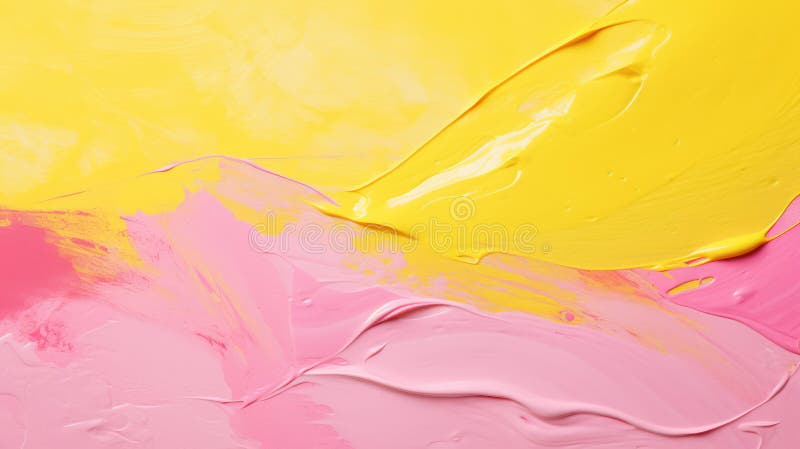 Bright Yellow Background with Paint Splash and Pale Pink Textures AI ...