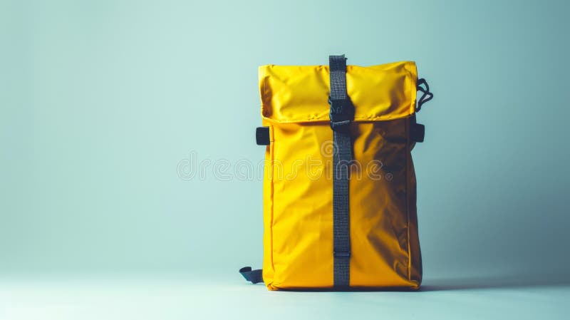 Bright Yellow Backpack on Minimalist Background - Generative AI Stock ...