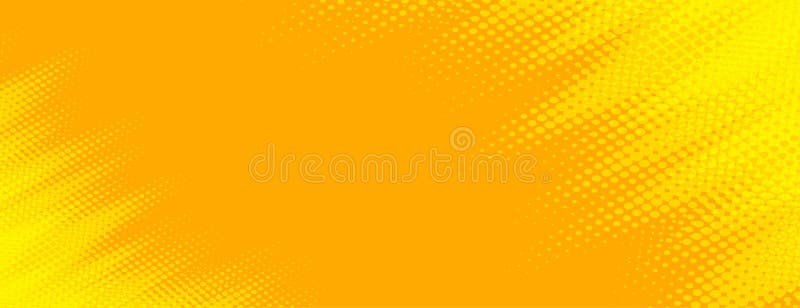 Bright Yellow Banner with Halftone Effect Stock Vector - Illustration ...