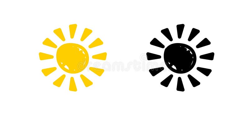 Bright Yellow and Black Sun Shapes on Plain Background Highlight ...