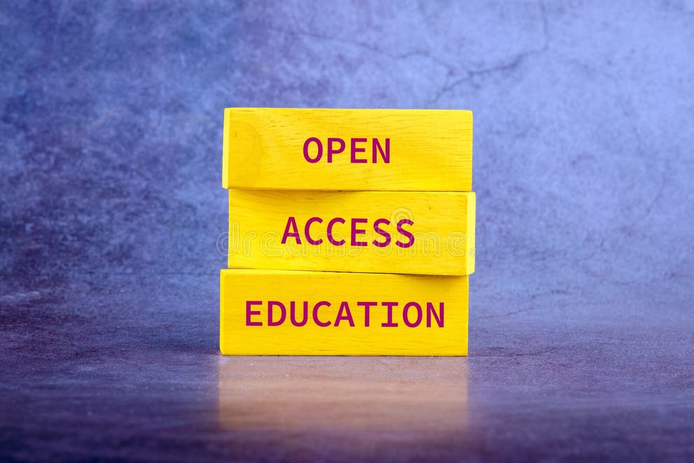 Bright Yellow Blocks Display the Text Open Access Education Against a ...