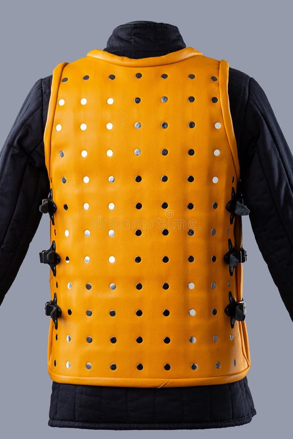 Bright Yellow Brigandine Armor with Studs. Stock Image - Image of still ...