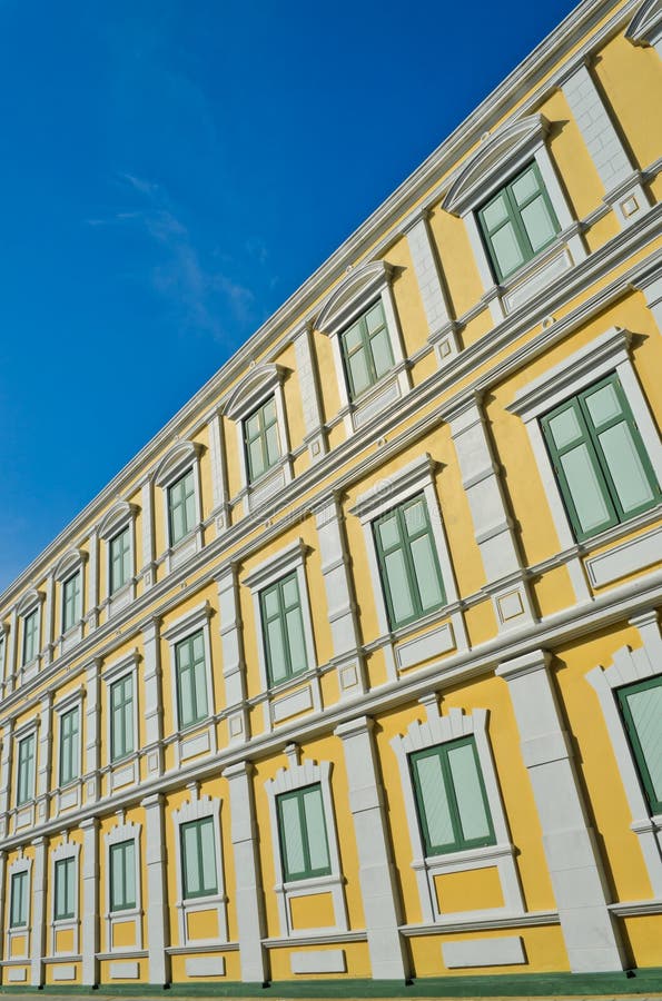 Bright yellow building stock photo. Image of modern, city - 27774468