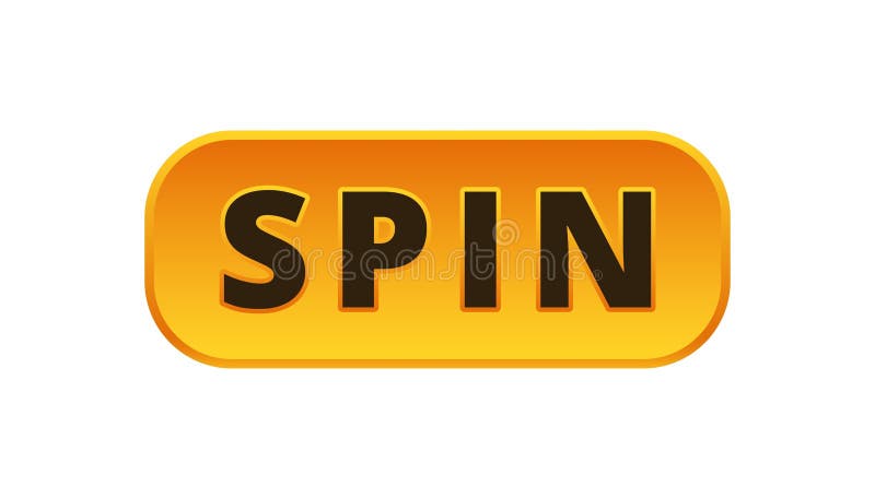 Bright Yellow Button with Bold Black Text that Reads the Word Spin in ...