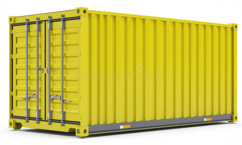 Bright Yellow Cargo Container with Sturdy Design, Ideal for Shipping ...