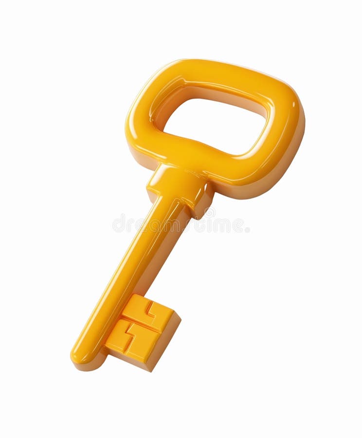 Bright Yellow Cartoon Key Design for Fun Illustrations and Creative ...