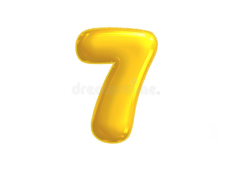 Bright Yellow Celebrated Air Balloon Number SEVEN Stock Illustration ...