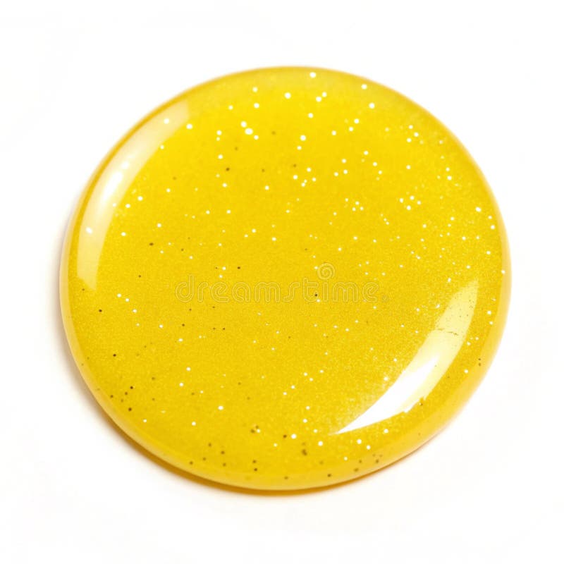 Bright Yellow Circular Object with Glitter Effect Stock Illustration ...