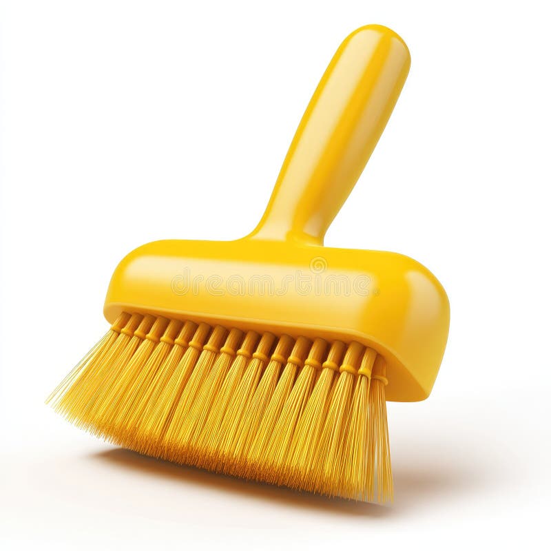 Bright Yellow Cleaning Brush with Plastic Handle for Home Cleaning ...
