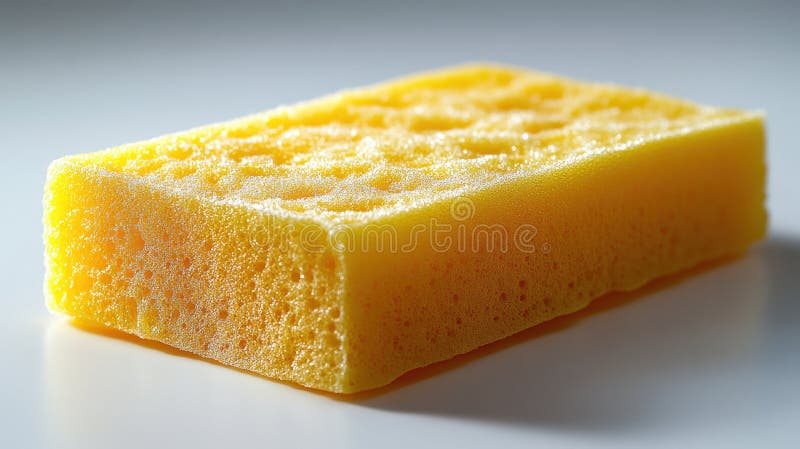 Bright Yellow Cleaning Sponge Stock Illustration - Illustration of ...