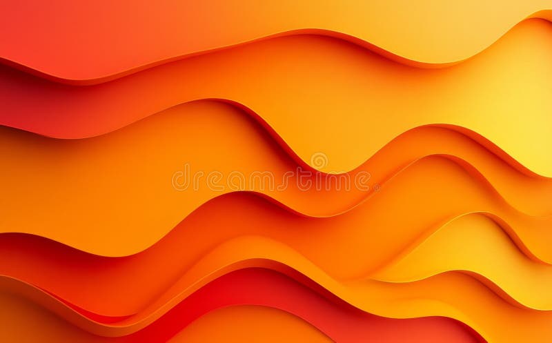 Bright Yellow Color, Abstract Curly Shape on a Wavy Background. 3D ...