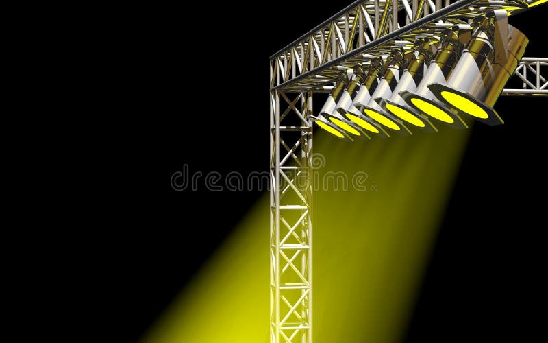 Bright Yellow Concert Lighting Stock Illustration - Illustration of ...