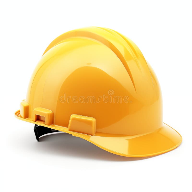 Bright Yellow Construction Hard Hat Isolated on a White Background ...