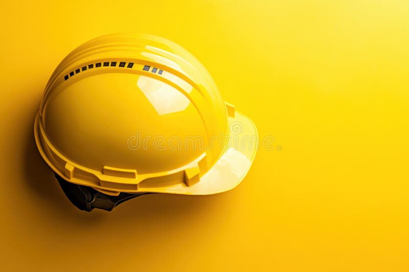 Bright Yellow Construction Helmet Resting on a Vibrant Yellow ...