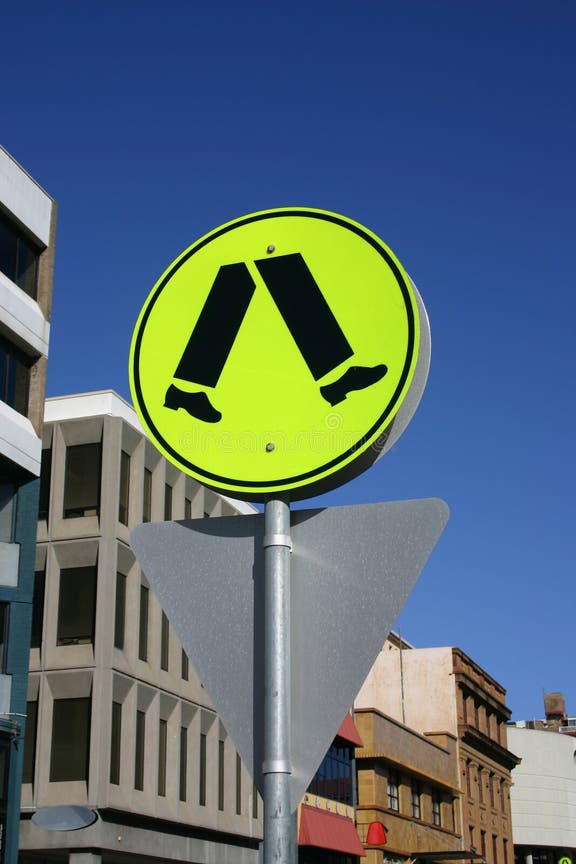 Bright Yellow Crossing Sign Stock Photo - Image of safety, traffic: 3151028