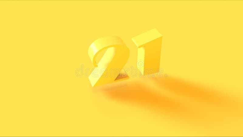 Bright Yellow 3d 21 Sign stock illustration. Illustration of poster ...