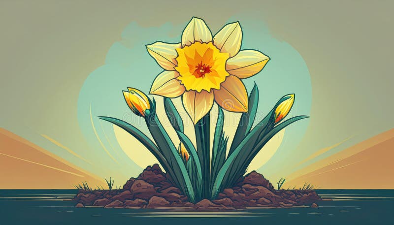 Bright Yellow Daffodil Rises Stock Photos - Free & Royalty-Free Stock ...