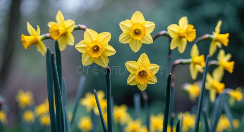 Bright Yellow Daffodils in Full Bloom, a Springtime Delight for the ...