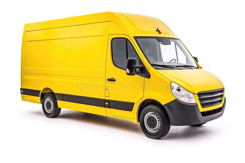 Yellow Delivery Van Isolated on White Background, Generative AI Stock Illustration ...