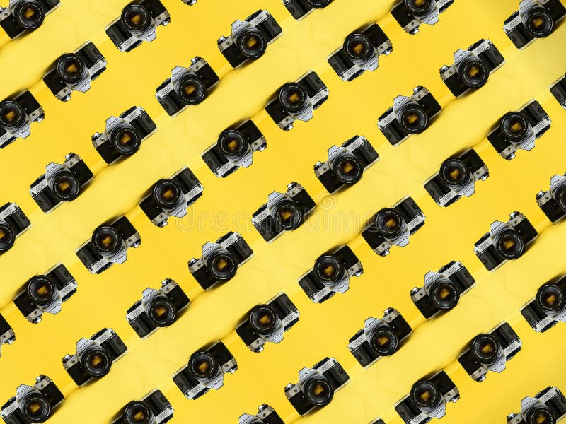 Bright Yellow with Digital Camera Oblique Lines Editorial Image - Image ...