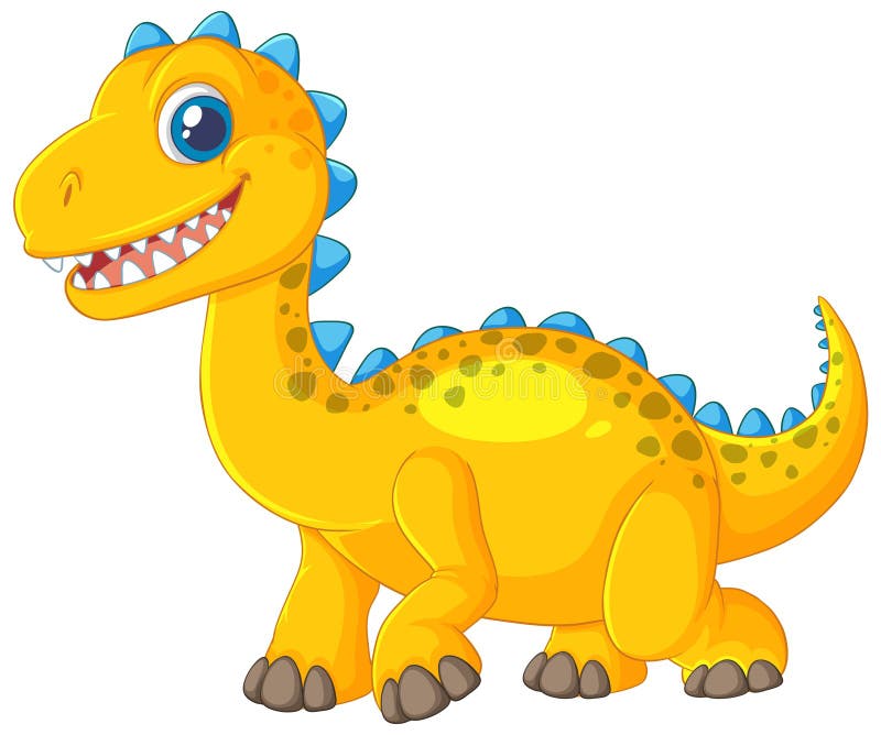 Bright yellow dinosaur stock illustration. Illustration of character ...