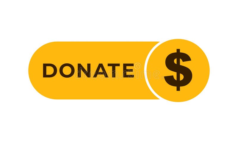 Bright Yellow Donate Button with Dollar Symbol for Online Giving and ...