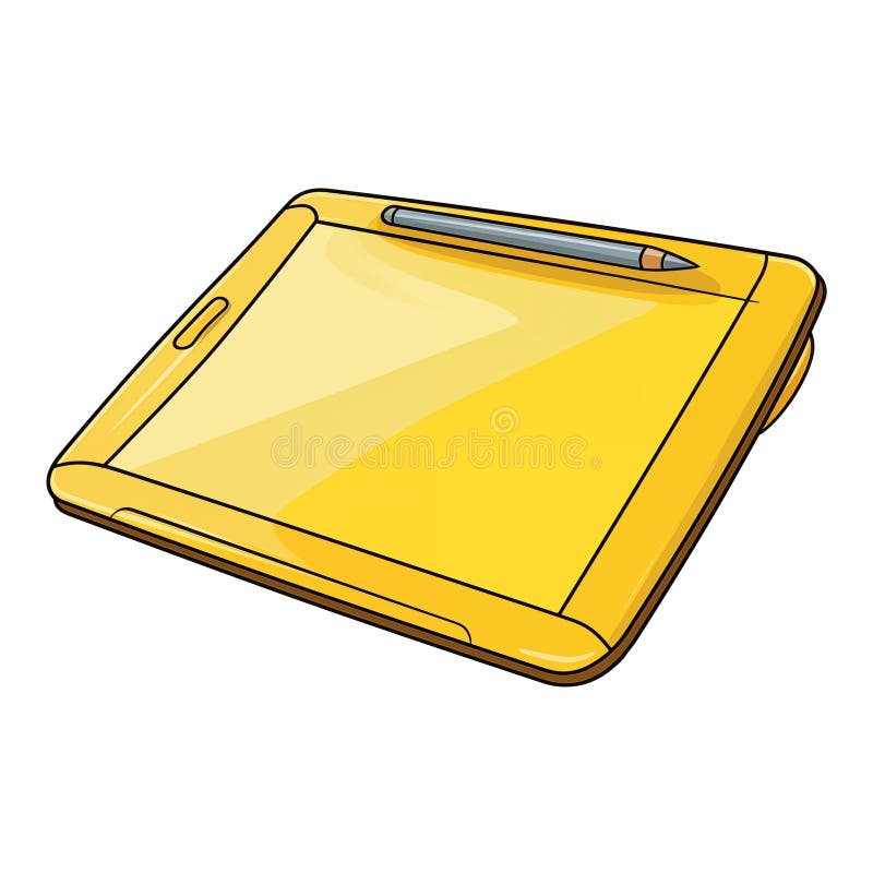 A Bright Yellow Drawing Tablet with a Stylus Resting on it, Perfect for ...