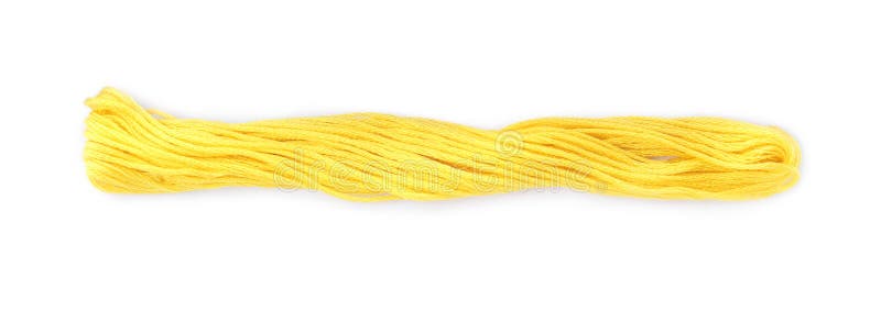Bright Yellow Embroidery Thread on White Background Stock Photo - Image ...