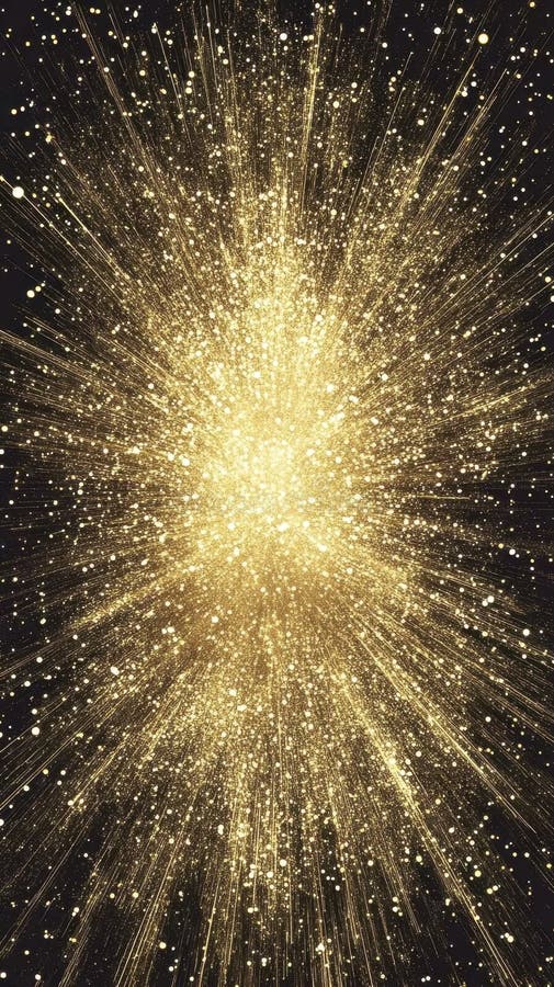 A Bright Yellow Explosion of Glitter in the Sky Stock Illustration ...