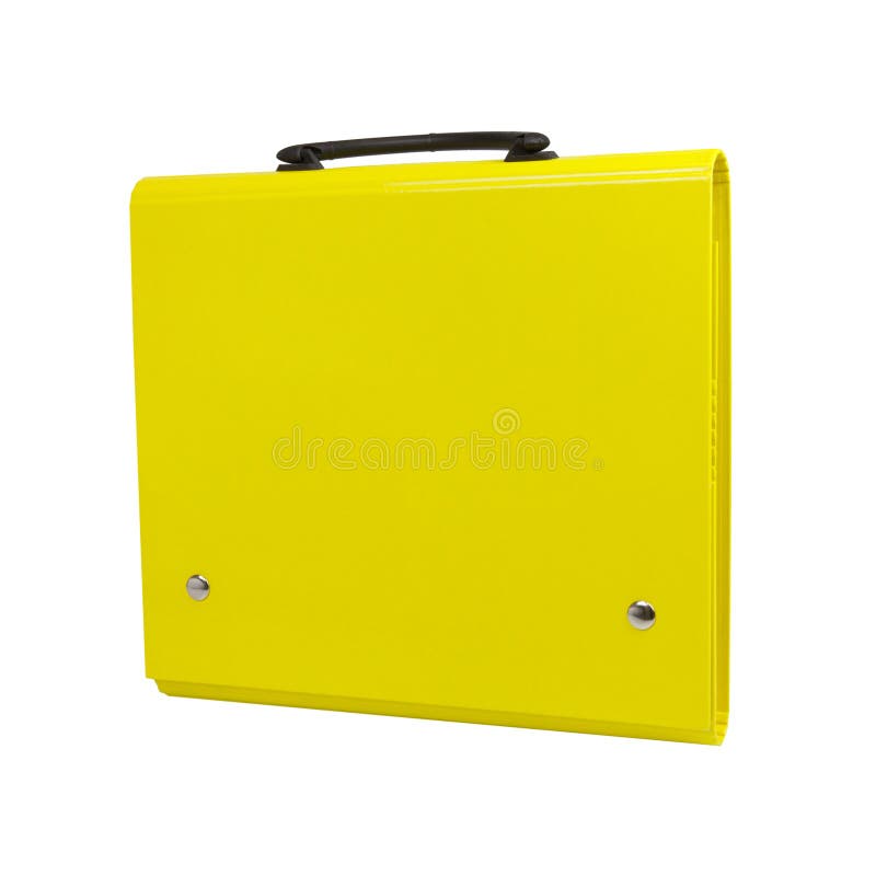 Bright Yellow File Folder with Black Handle Stock Image - Image of ...