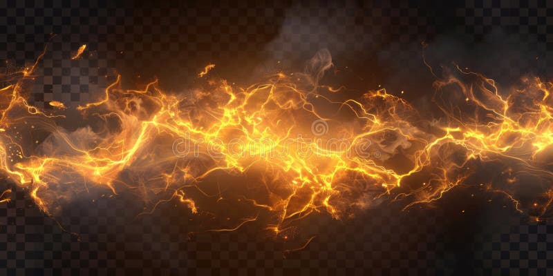 Bright Yellow Fire on Black Background Stock Image - Image of ...