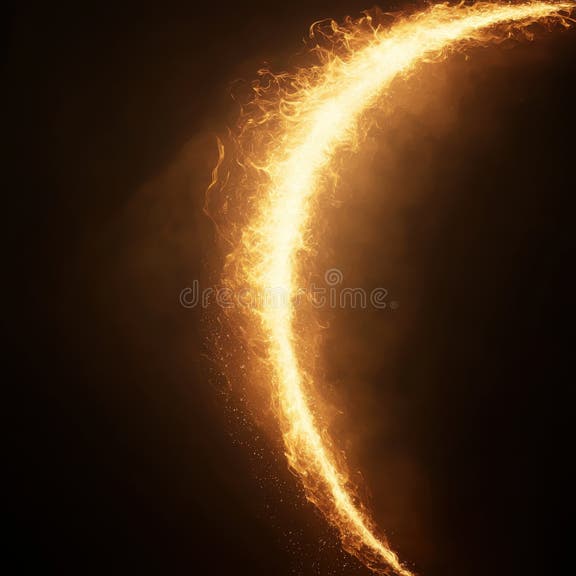 Bright Yellow Fire Flame Burning in a Dark Environment Creating a Warm ...