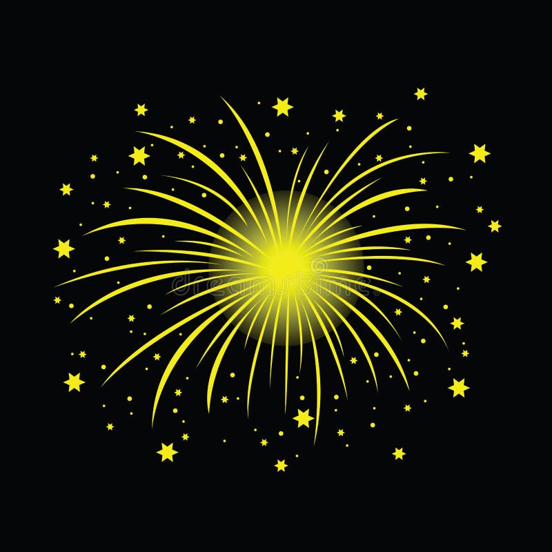 A bright yellow firework stock vector. Illustration of celebration ...