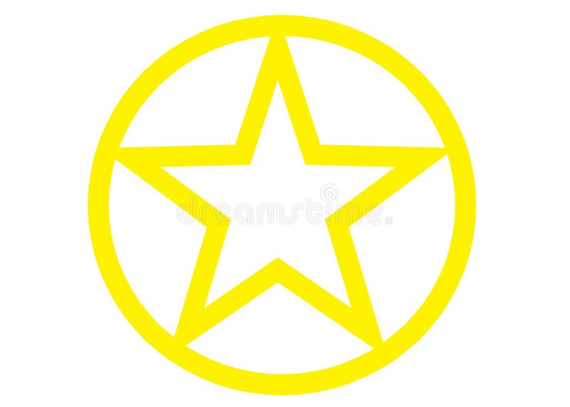 A Bright Yellow Five Pointed Star in a Circle Representing the Five ...