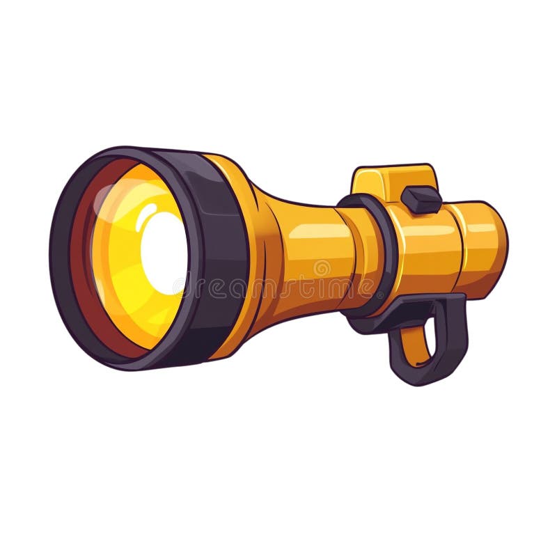 Bright Yellow Flashlight Shining Light Beam Powerful Illumination Tool ...