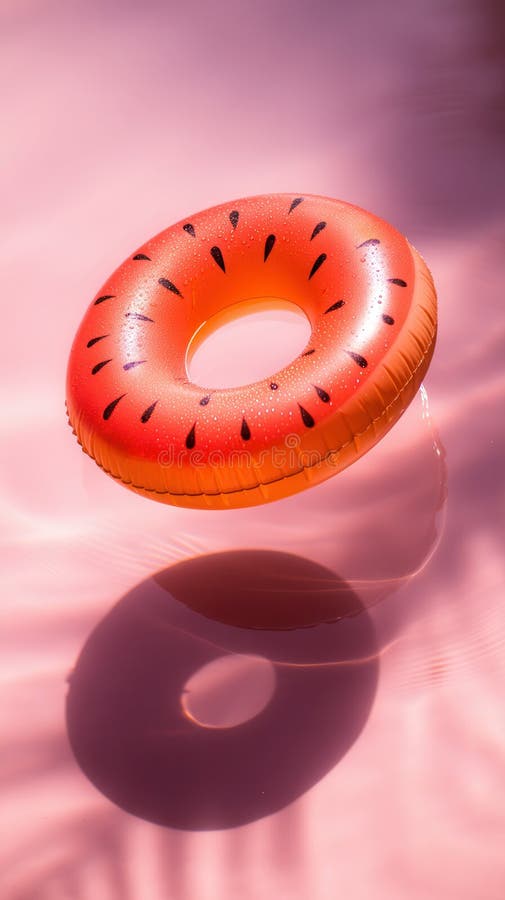 Bright Yellow Floatie Casting a Shadow on Clear Blue Water in Bright ...
