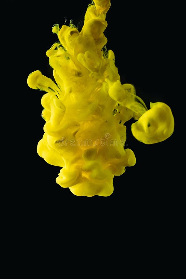 Bright Yellow Flowing Paint Explosion Stock Photo - Image of colored ...