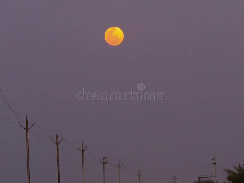Yellow Moon Big Super Moon, Recent Photograph. Stock Photo - Image of ...