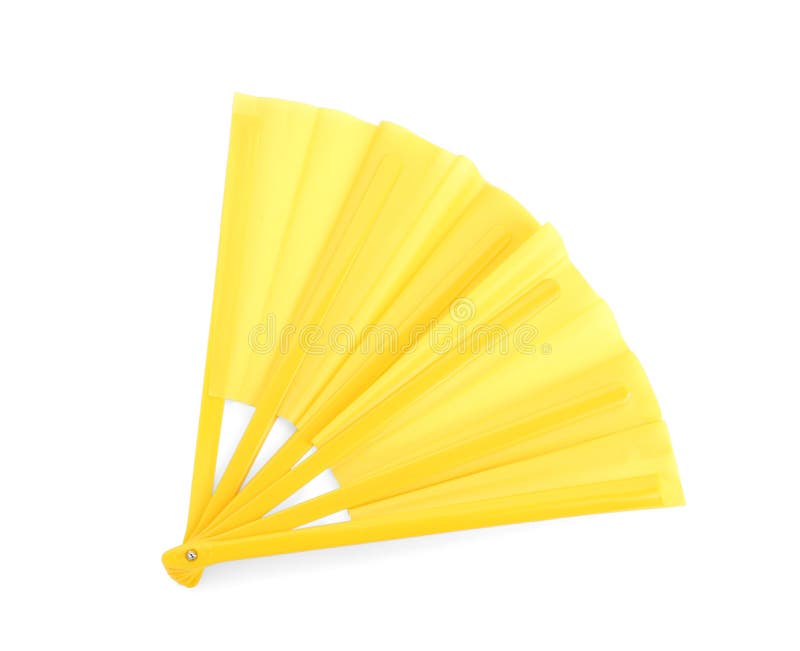 Bright Yellow Hand Fan Isolated on White, Top View Stock Photo - Image ... Bright Yellow Hand Fan Isolated on White, Top View Stock Photo - Image ...