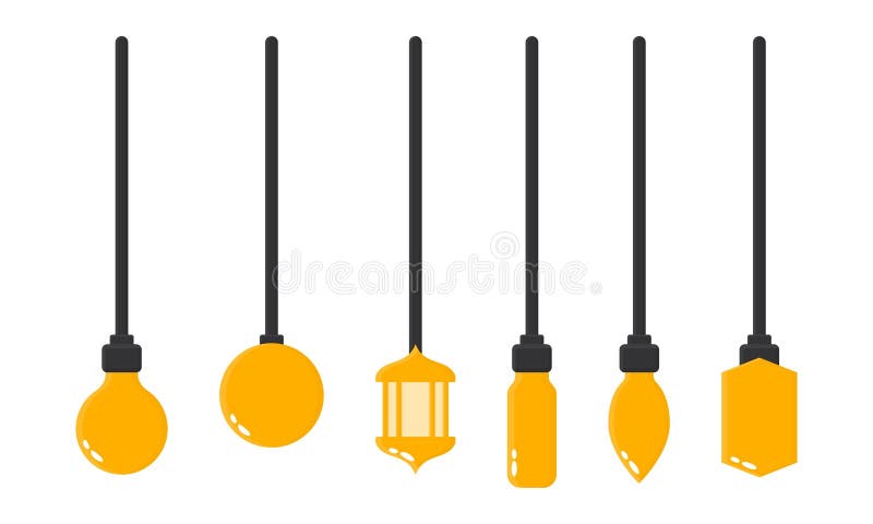Bright Yellow Hanging Lamp Vector Stock Vector - Illustration of bulb ...