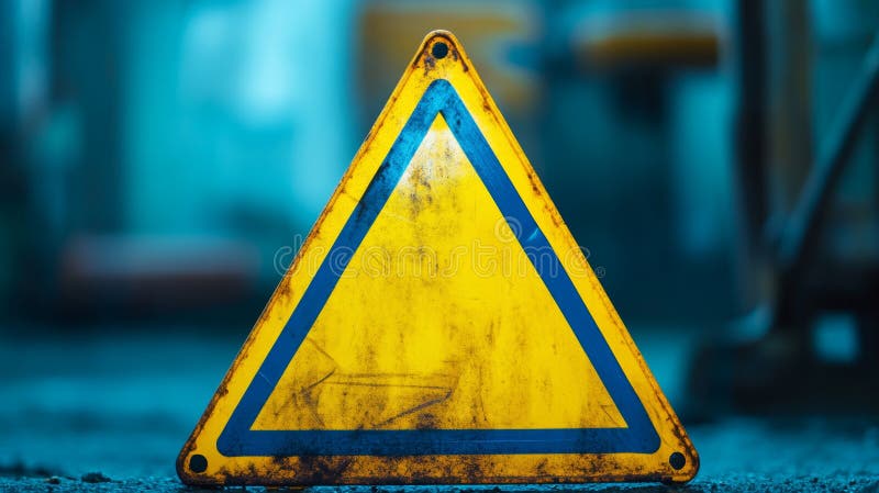 Yellow Hazard Triangle Construction Site Safety and Awareness Stock ...